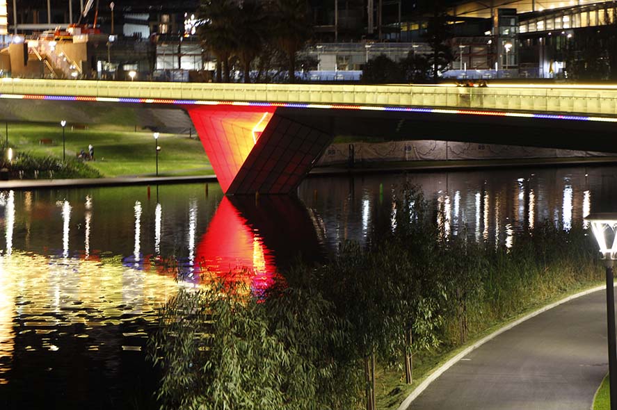 Adelaide Oval Bridge - Clear Lighting