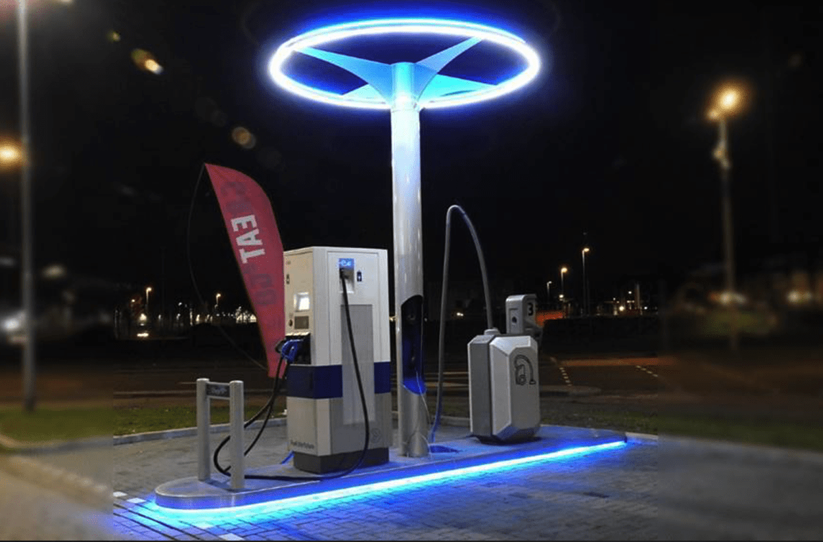 Electrical Charging Stations for Cars - Clear Lighting